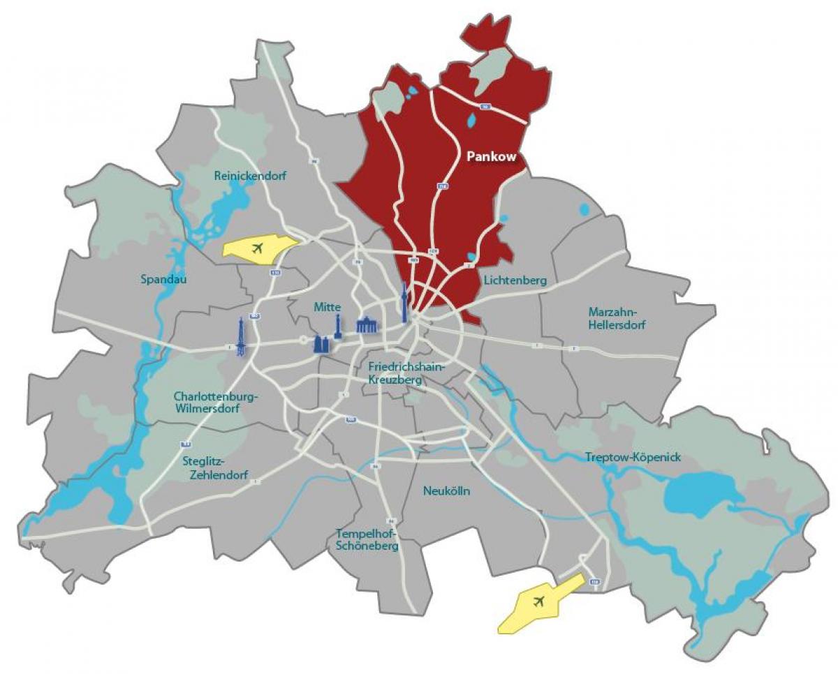 Berlin Pankow mapa: Mapa de pankow de berlín (Alemanya)